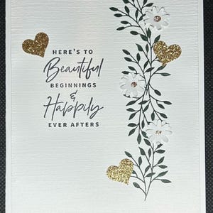 Heart & Flower Border Wedding Card - Etsy