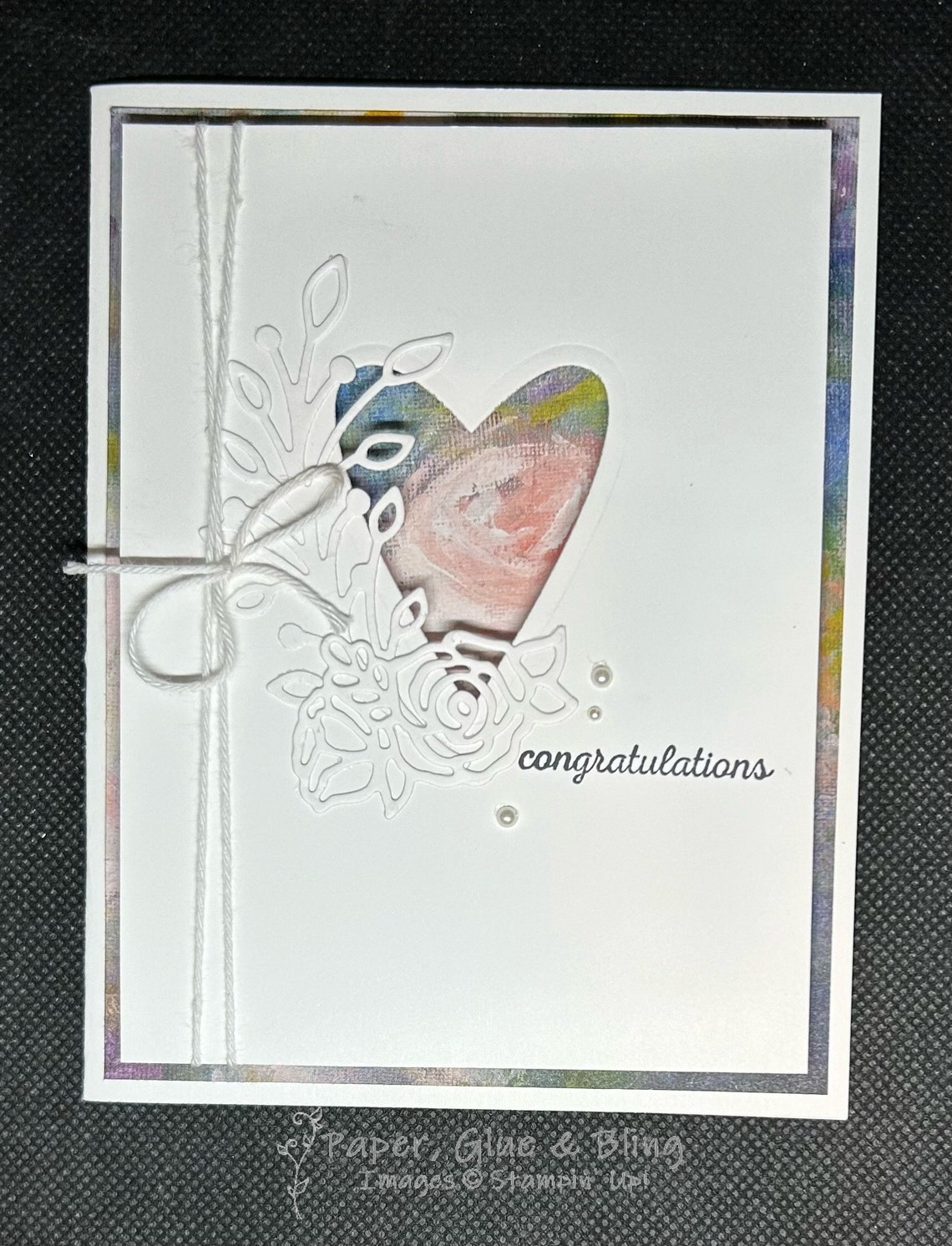 Heart Window “congratulations” Card - Etsy