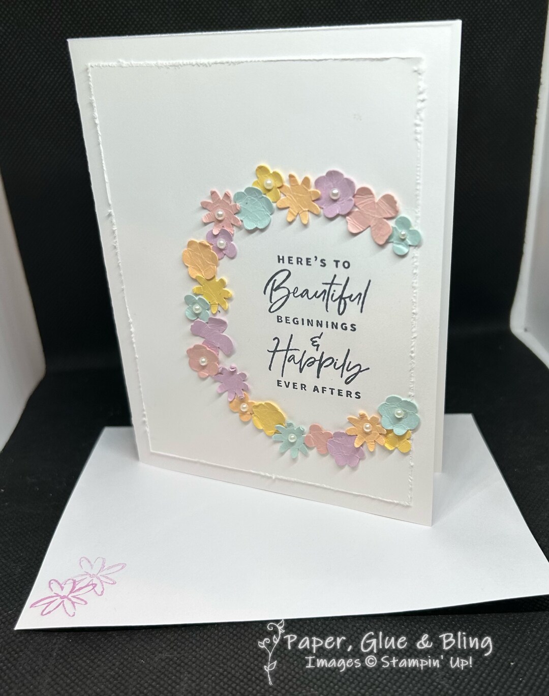 Floral Wreath Wedding Card - Etsy