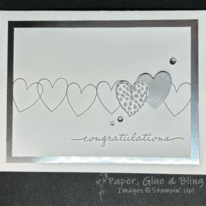 Silver Heart Wedding Card - Etsy