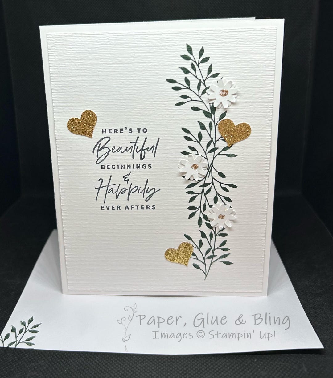 Heart & Flower Border Wedding Card - Etsy