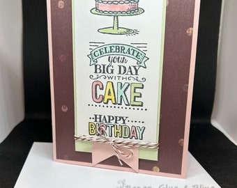 Handmade Birthday Cake Card - Etsy