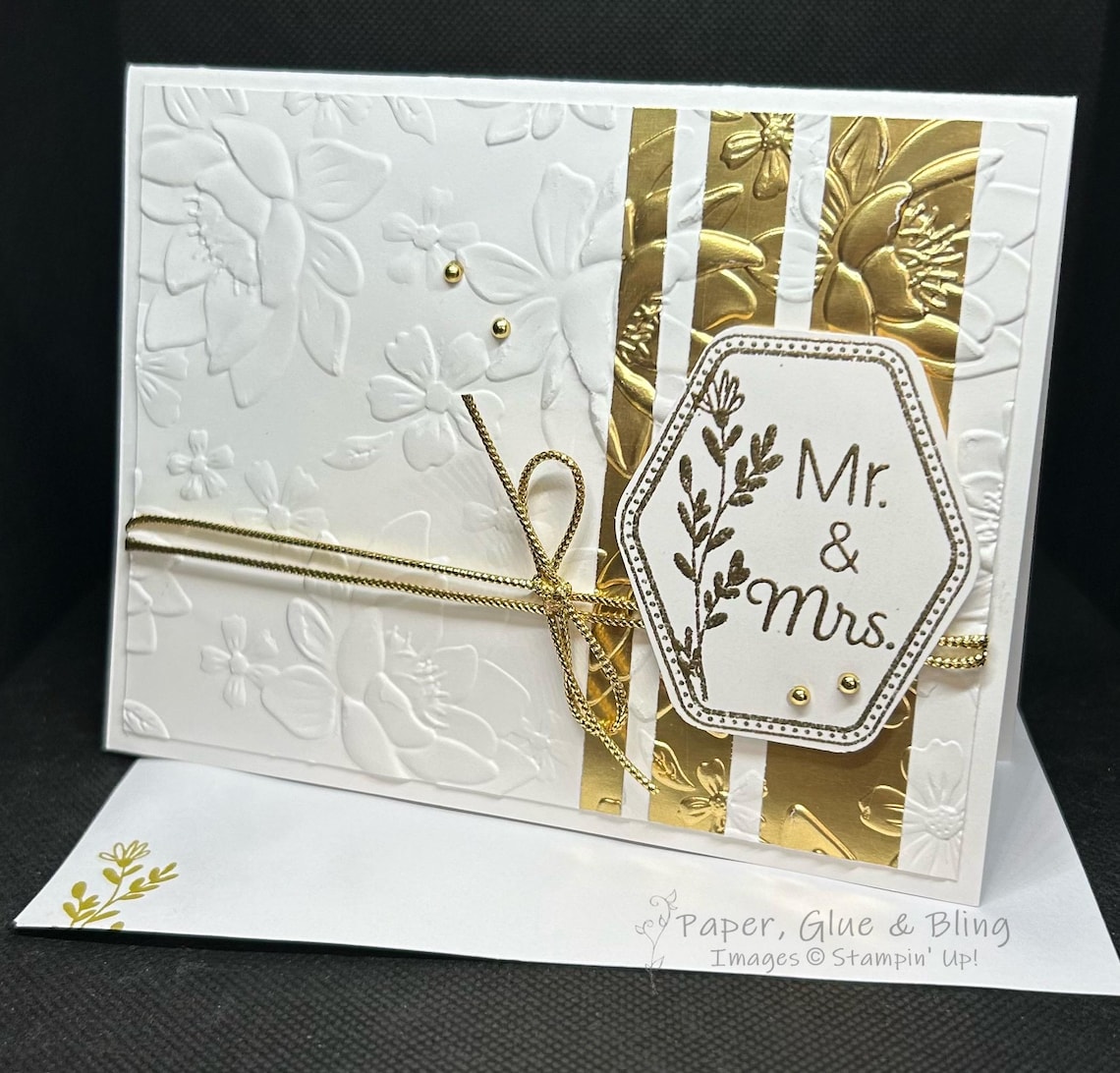 Gold & White Wedding Card - Etsy