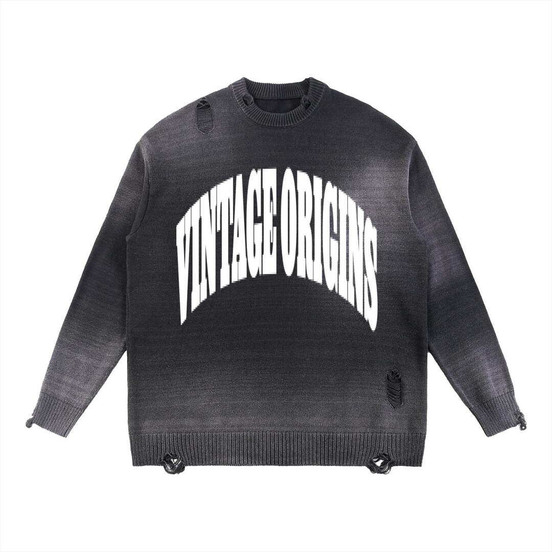 Sun Fade Distressed Ripped Crewneck Sweater - Etsy