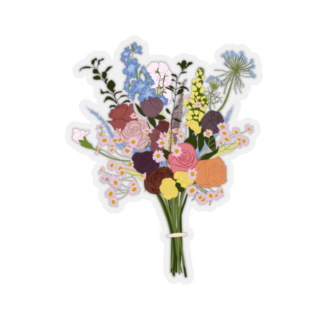 Rose Bouquet Sticker - Etsy