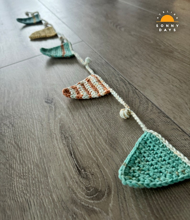 Handmade Triangle Flags Garland Crochet Wall Hanging for Baby Shower ...