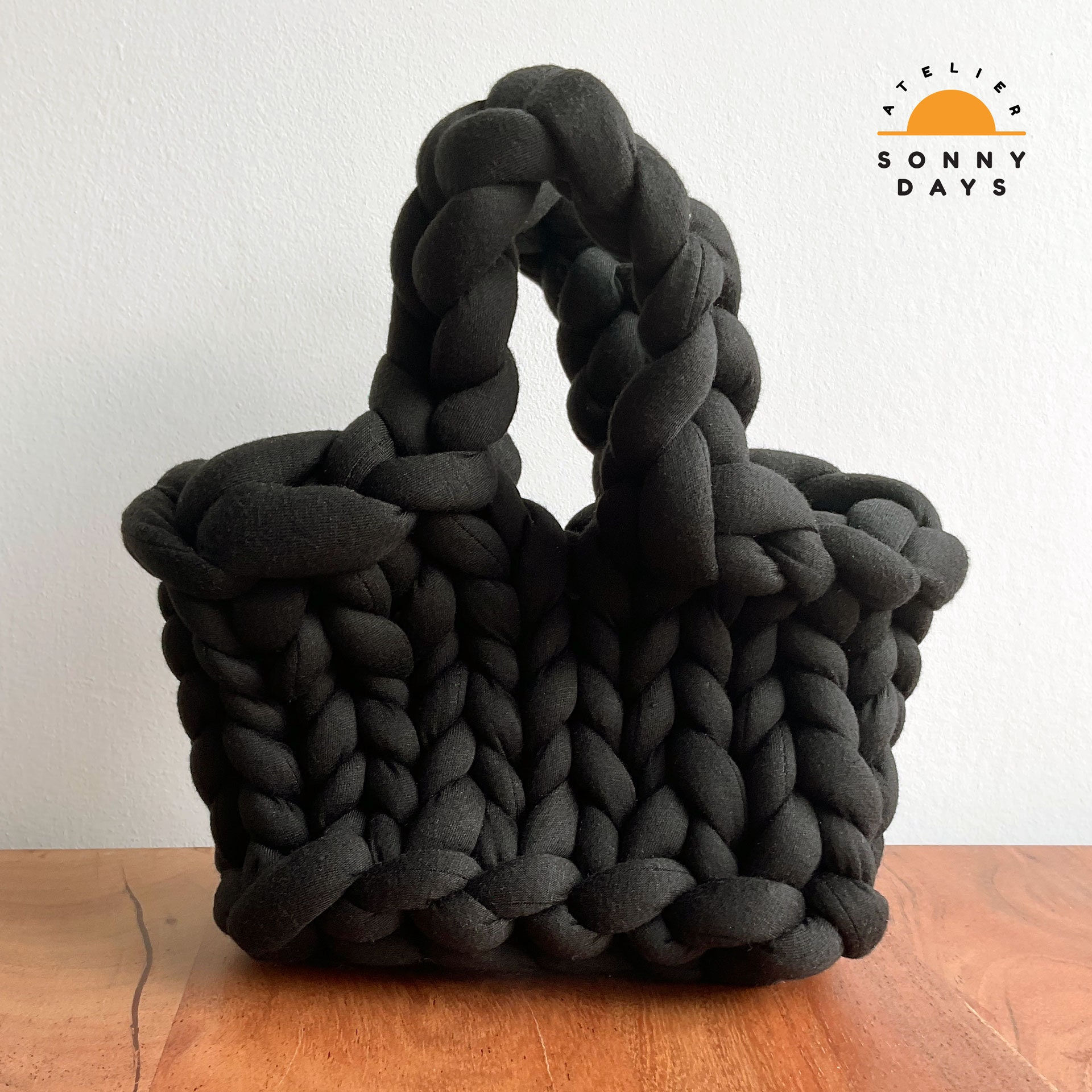 Handmade Giant Bulky Yarn Basket Tote Small Bag Casual Super Soft ...