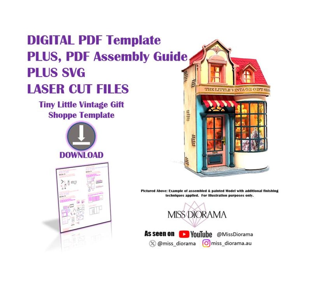 Digital Template Files for Tiny Little Vintage Gift Shoppe - Etsy
