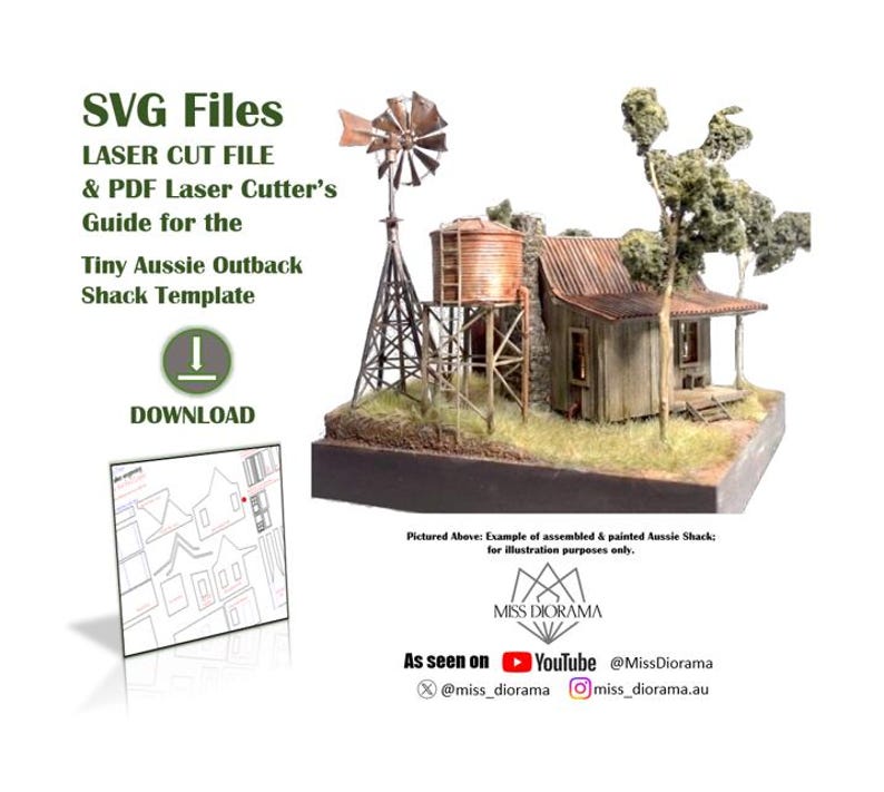 SVG Template Files for Tiny Aussie Outback Shack - Etsy