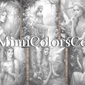 25 Beautiful Ethereal Fairies Grayscale Coloring Pages Adult Coloring ...