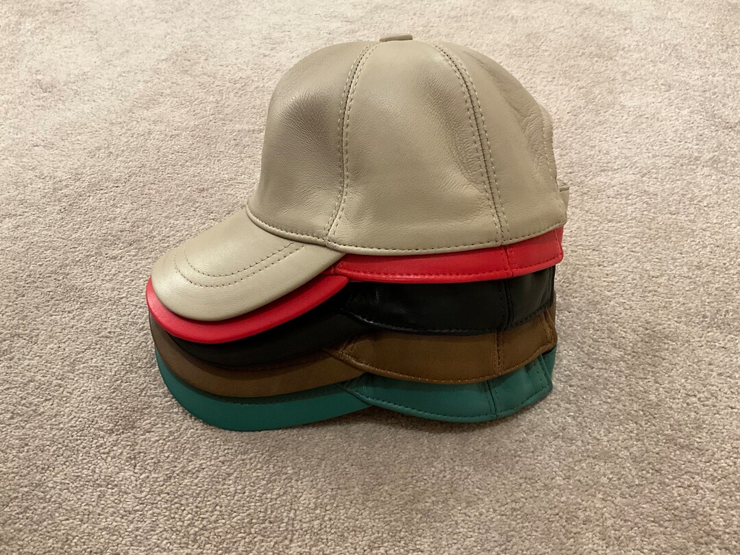 Genuine Leather Baseball Cap, Adjustable Leather Cap, One Size Fits ...