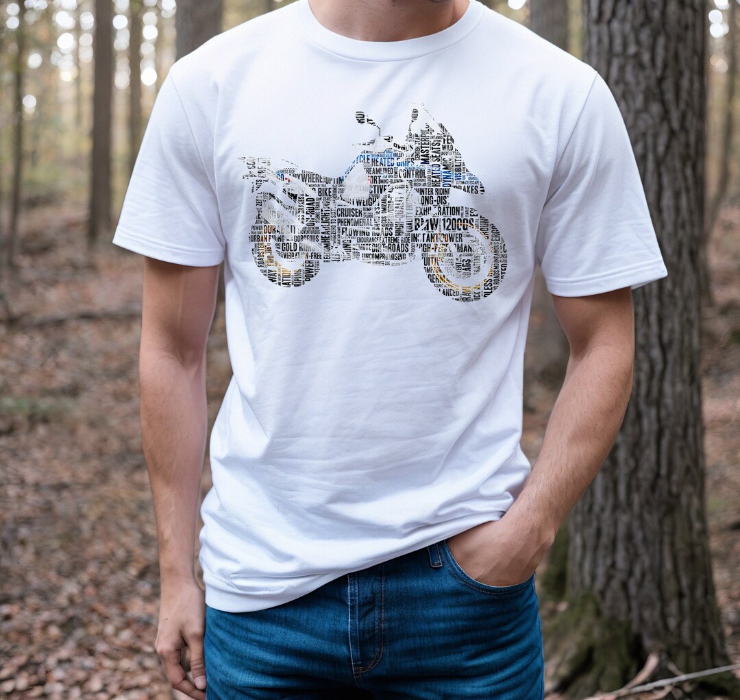 BMW R 1200 GS Wordart Shirt - Graphic Tee for Adventure Motorcycle ...