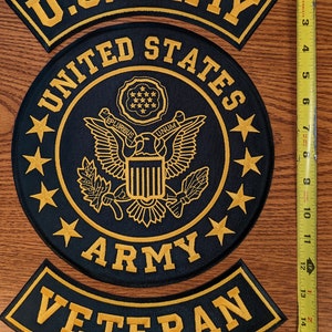 US Army Veteran or Retired Patch Set for Veterans Bikers Motorcycle ...