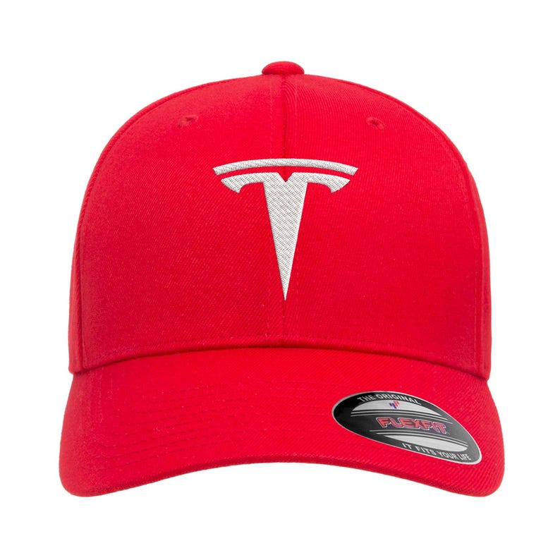 Tesla T Logo Embroidered Flexfit Fitted Hat - Etsy