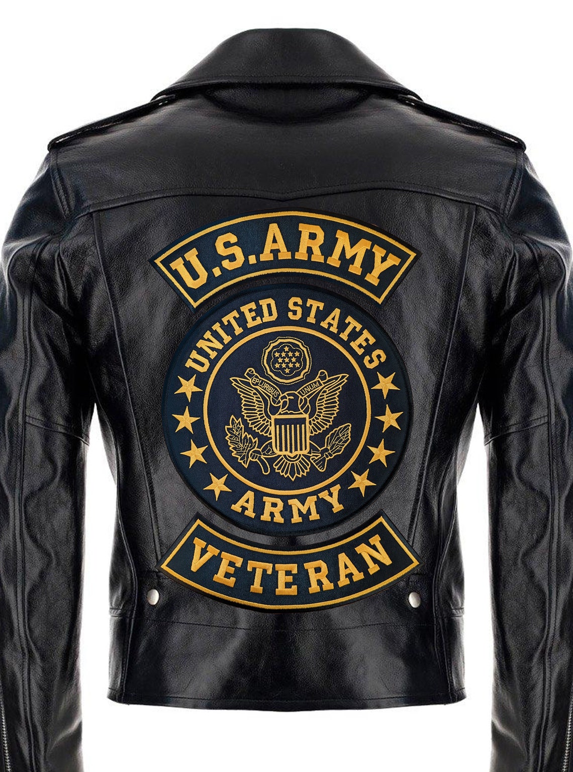 US Army Veteran Patch Set for Veterans Bikers Motorcycle Jacket or Vest ...