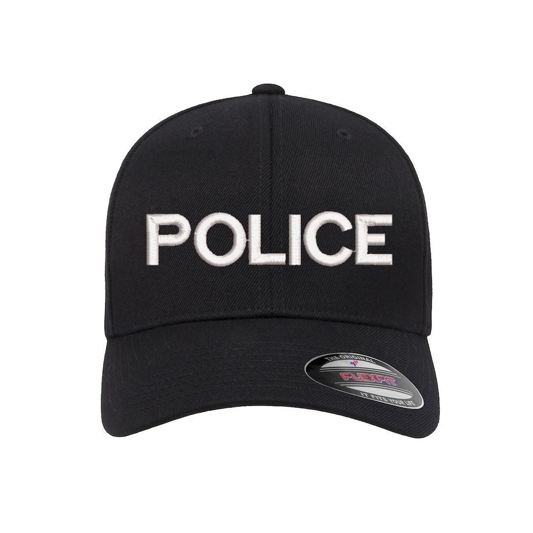 POLICE Embroidered Flexfit Fitted Hat - Etsy