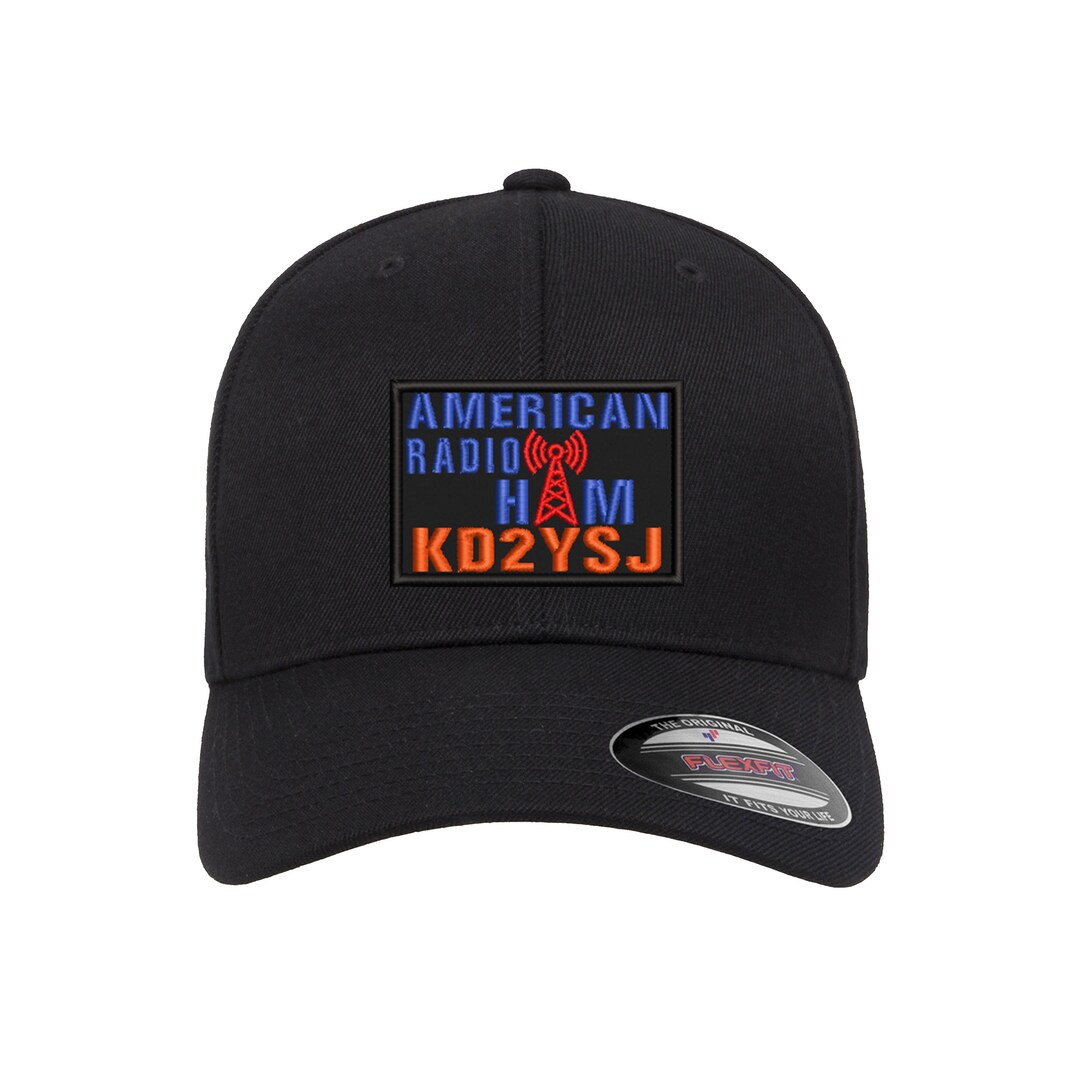 Personalized American Ham Radio Embroidered Patch Flexfit Fitted Hat - Etsy