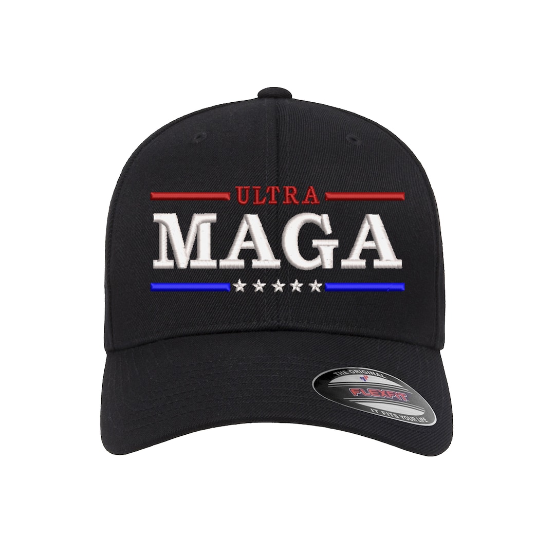 ULTRA MAGA Trump Embroidered Flexfit Hat + Free Sticker - Etsy