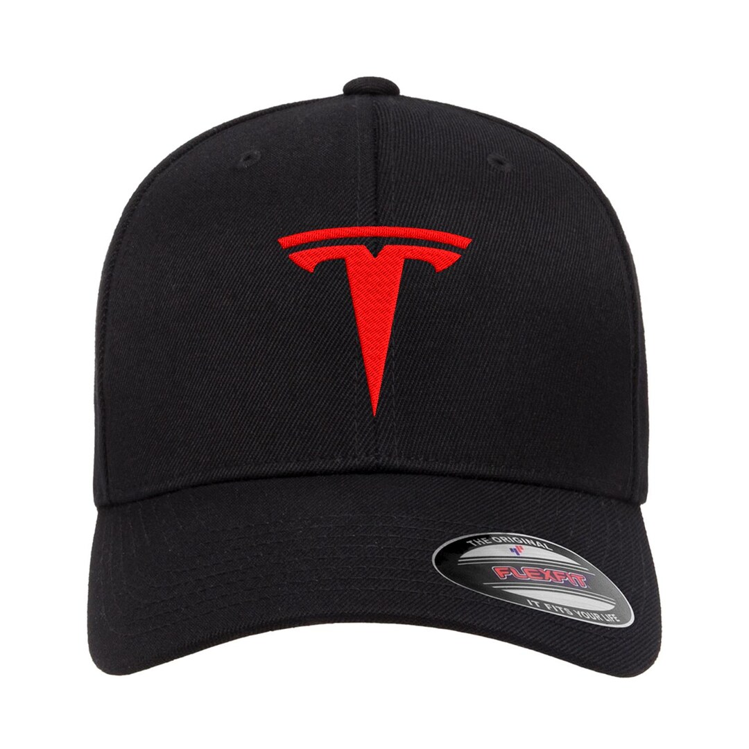 Tesla T Logo Embroidered Flexfit Fitted Hat - Etsy
