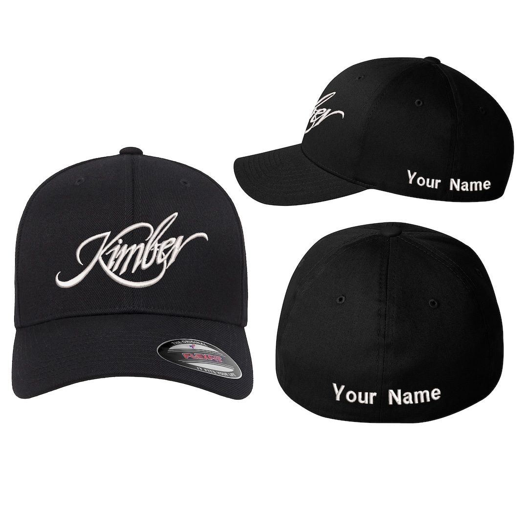 Personalizable Kimber America Logo Embroidered Flexfit Fitted Ball Cap ...