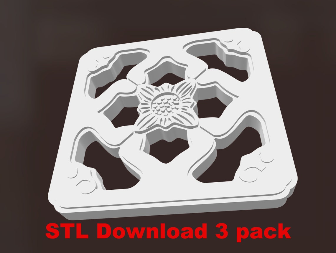 Chinese Jade Breezeway Tile STL Files for 3D Printing - 3 Pack - Etsy