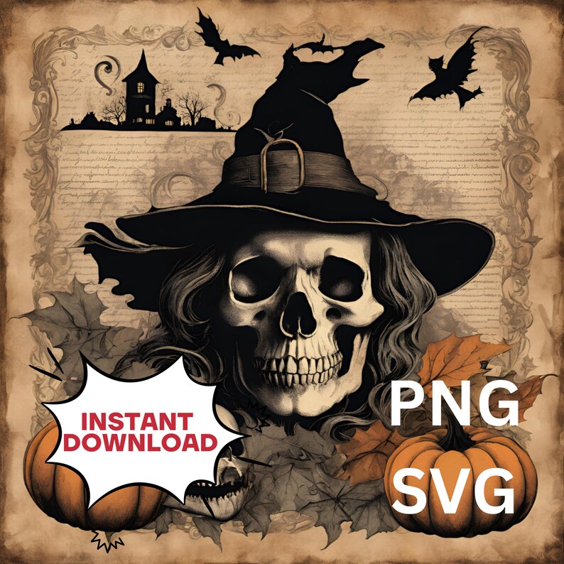 16 Halloween Skull Designs Spooky PNG/SVG Bundle for Cricut ...