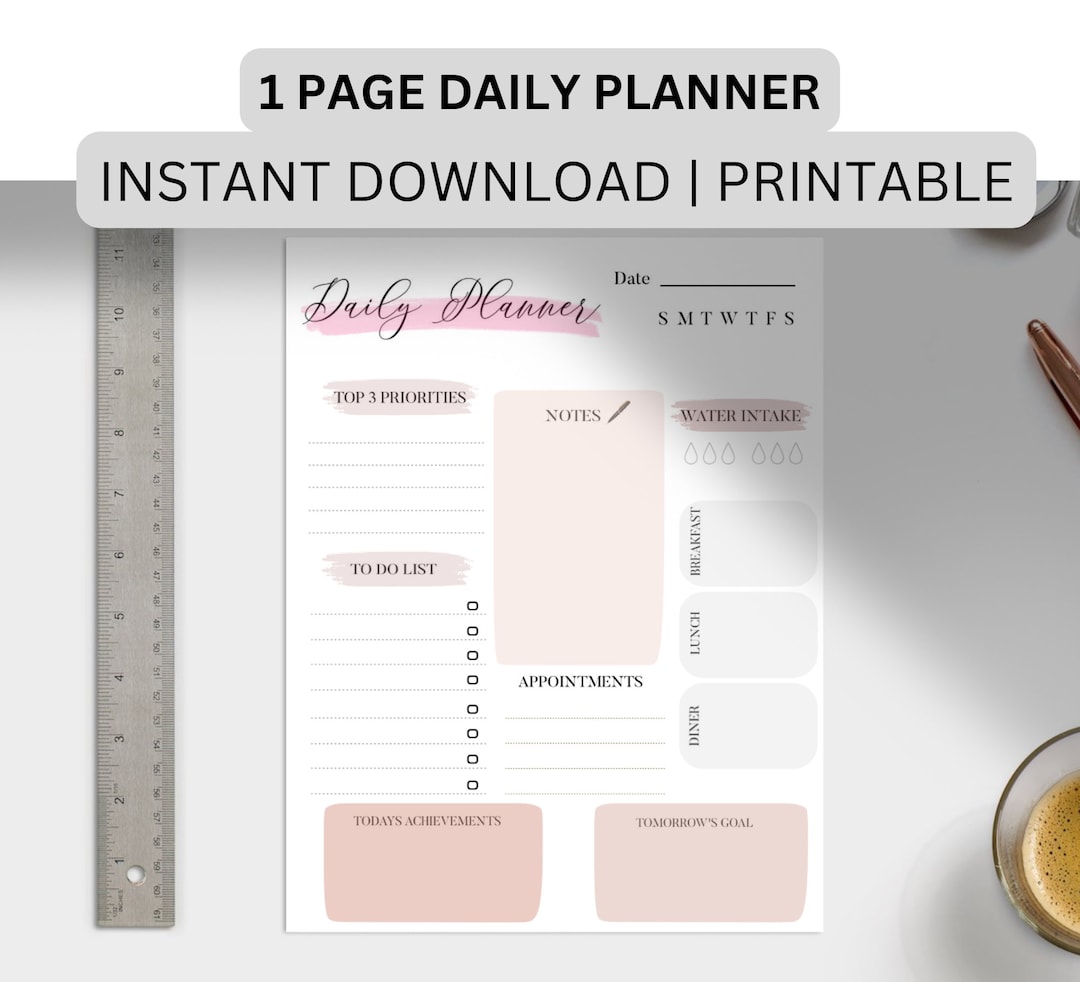 Aesthetic Daily To-do List, Instant Download, Printable To-do List ...