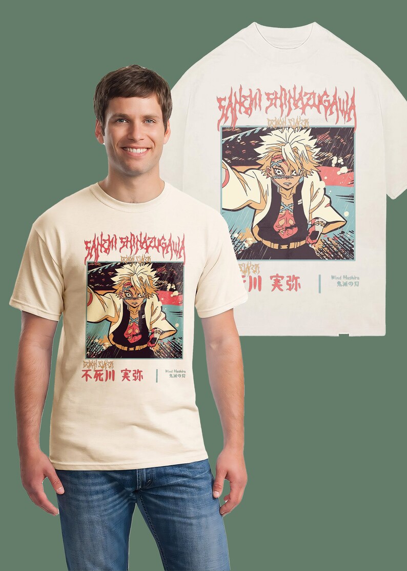 Demon Slayer Sanemi Shinazugawa Anime Manga Merch Tshirt - Etsy
