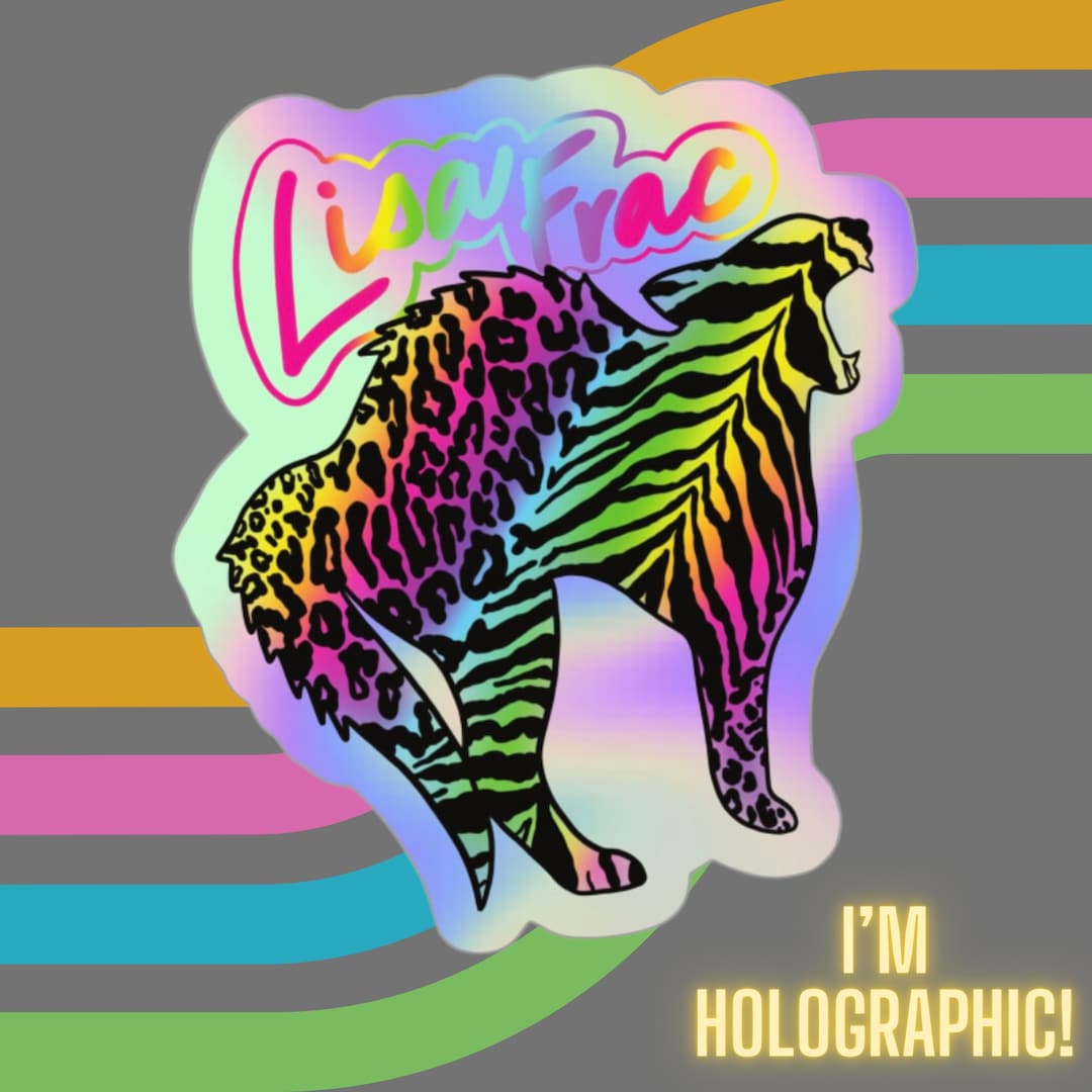 Holographic Lisa Fractious Cat Sticker - Etsy