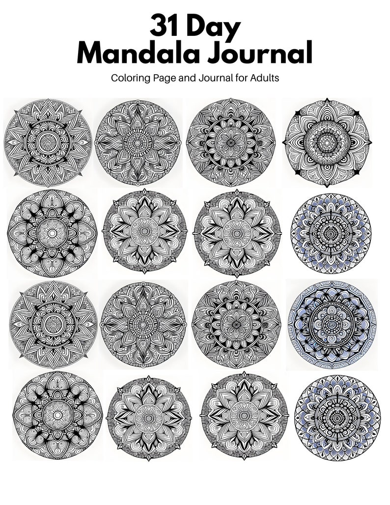 31-day Mandala Journey: A Guided Coloring and Reflection - Etsy