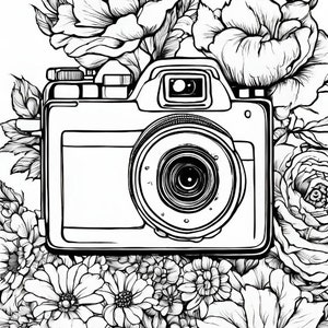 Floral Camera Coloring Pages Printable Download 32 Pages - Etsy
