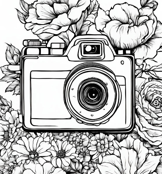 Floral Camera Coloring Pages Printable Download 32 Pages - Etsy
