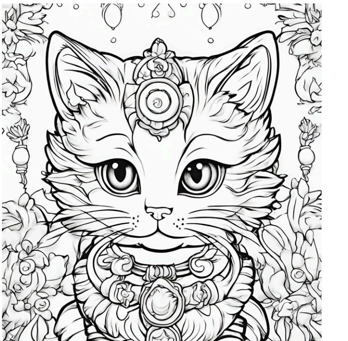 Kitty Coloring Pages 30 Page Printable Downloadable Kittens - Etsy