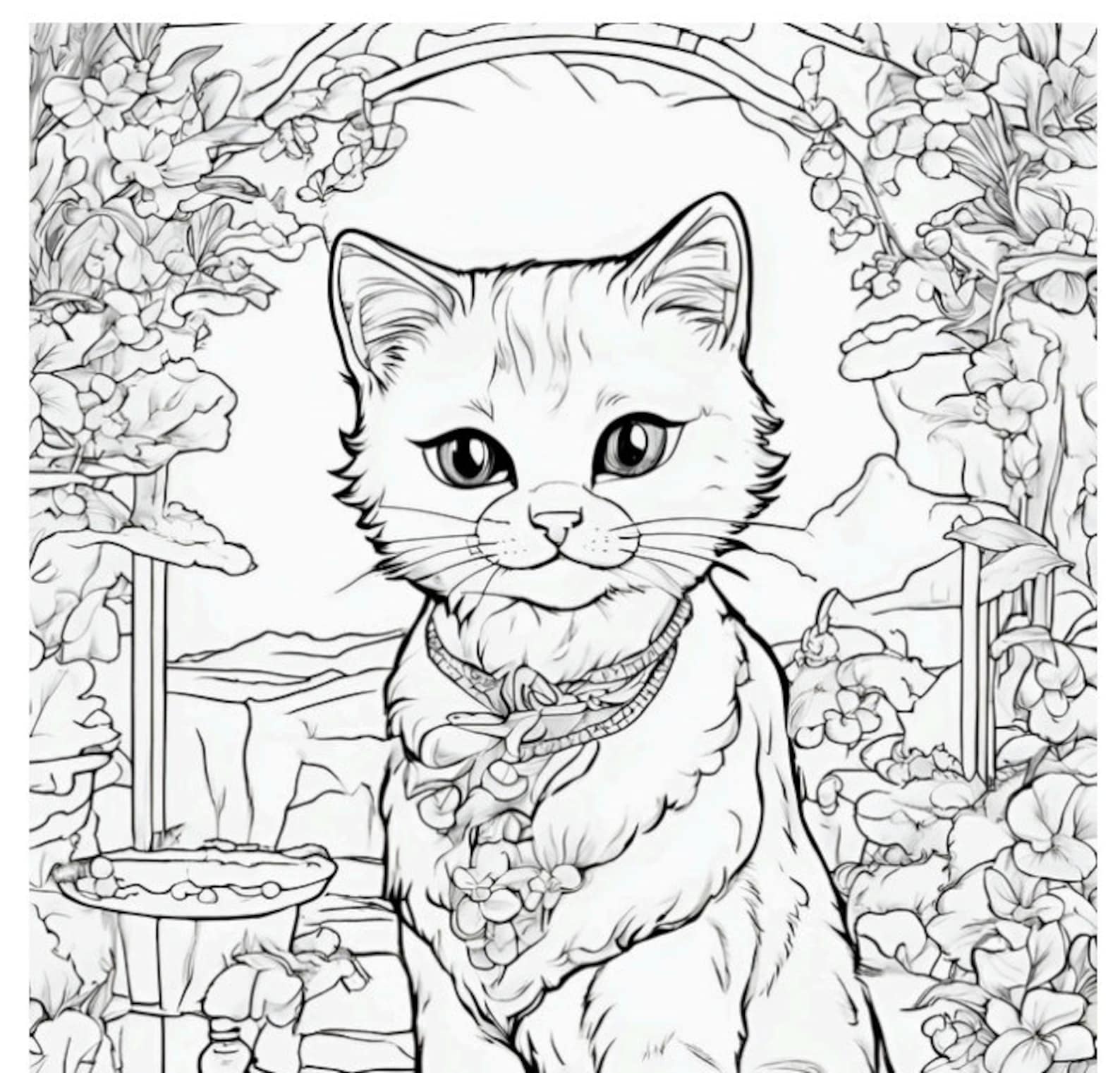 Kitty Coloring Pages 30 Page Printable Downloadable Kittens - Etsy