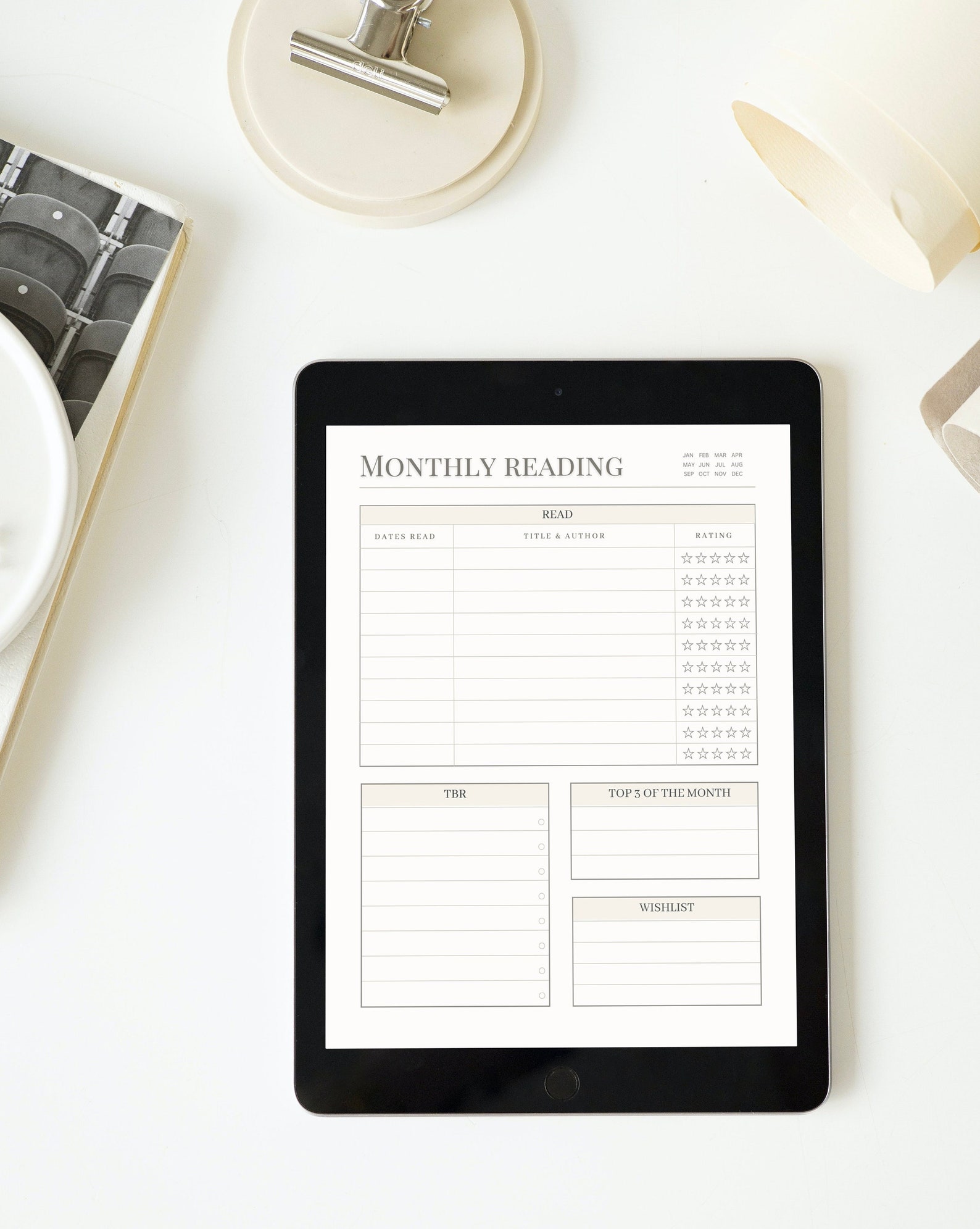 Monthly Reading Tracker, Digital Reading Tracker, Printable Reading ...