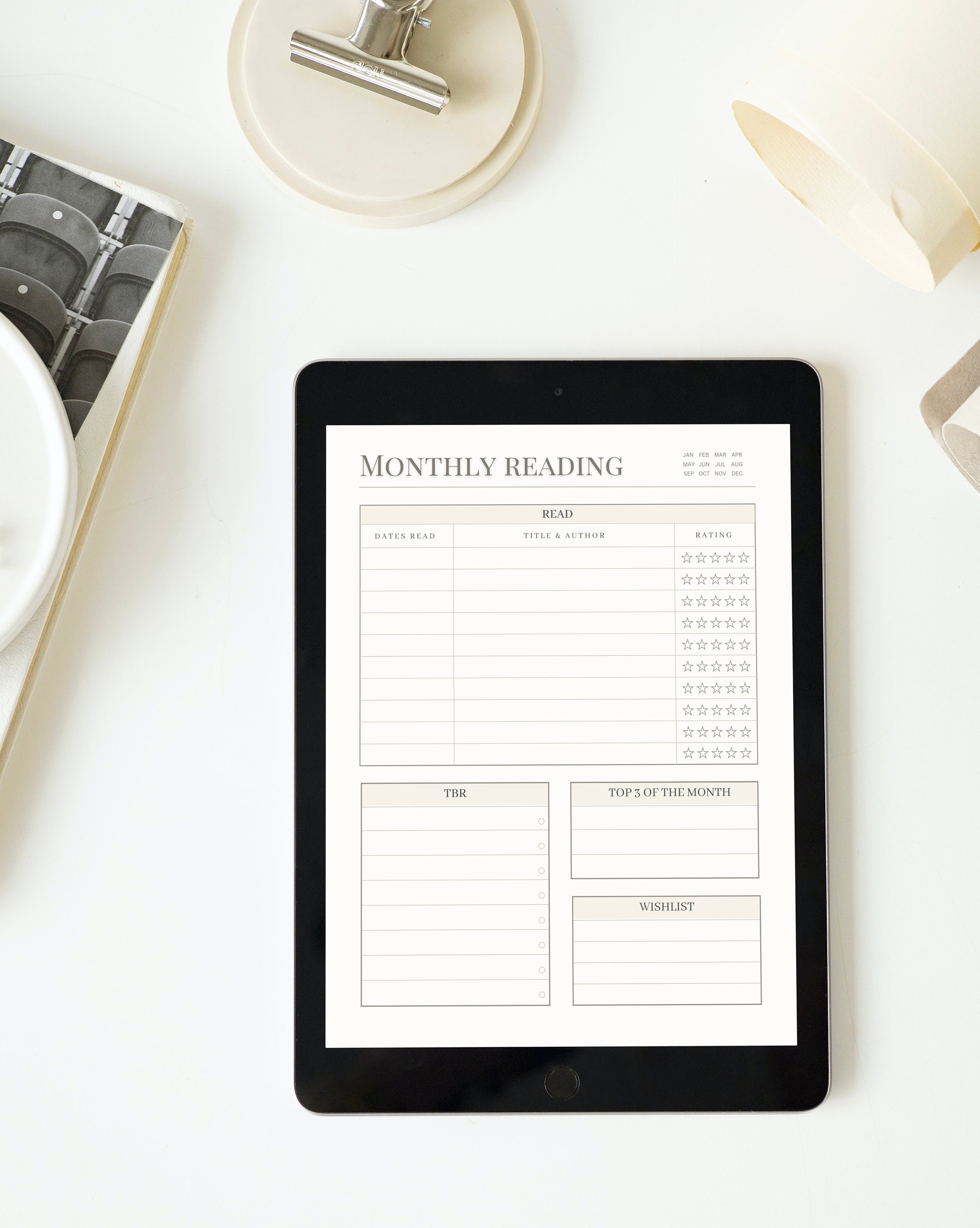 Monthly Reading Tracker, Digital Reading Tracker, Printable Reading ...