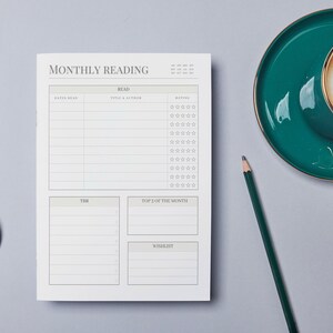 Monthly Reading Tracker, Digital Reading Tracker, Printable Reading ...