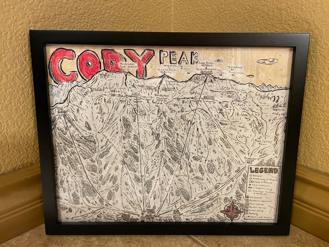 CUSTOM Ski Trail Map Hand Drawn Artwork Personalized Mountain Trail ...