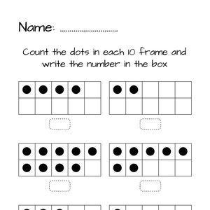 Counting Using Ten Frames for Preschool Numbers to 20 - Etsy