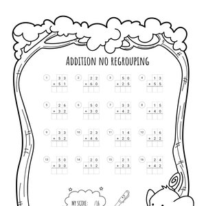 50 Double Digit Addition and Subtraction Worksheets No Regrouping ...