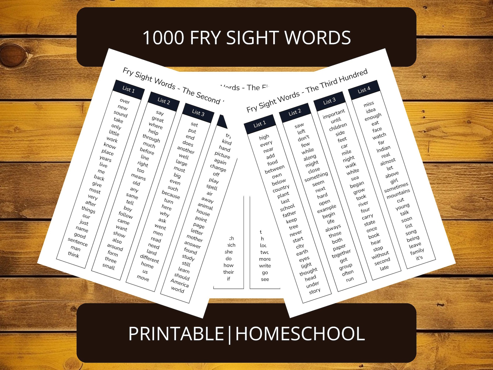 1000 Fry Sight Words Printable | High Frequency Words | Learn Spelling ...