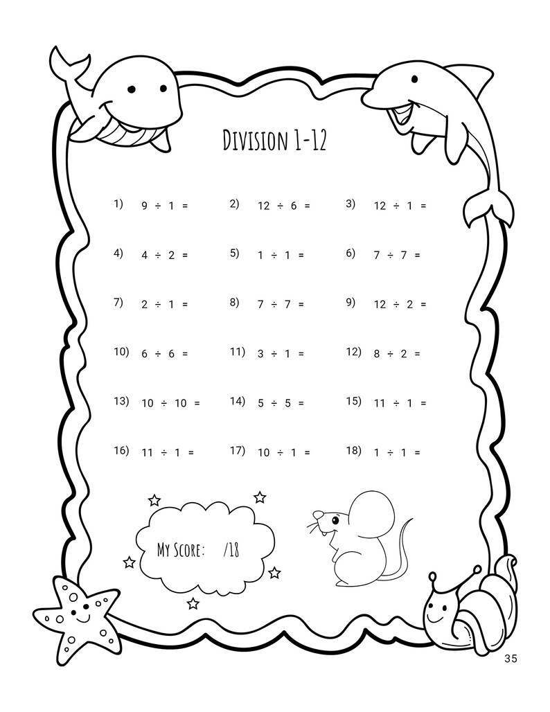 Math Worksheets Grades 3-4 Addition, Subtraction, Multiplication and ...
