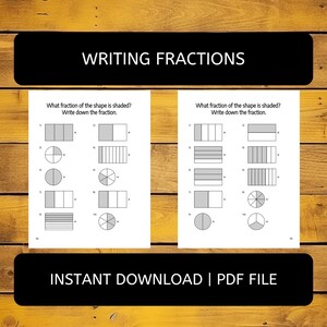 3rd Grade Fractions Worksheets | Math Practice Printable - Etsy