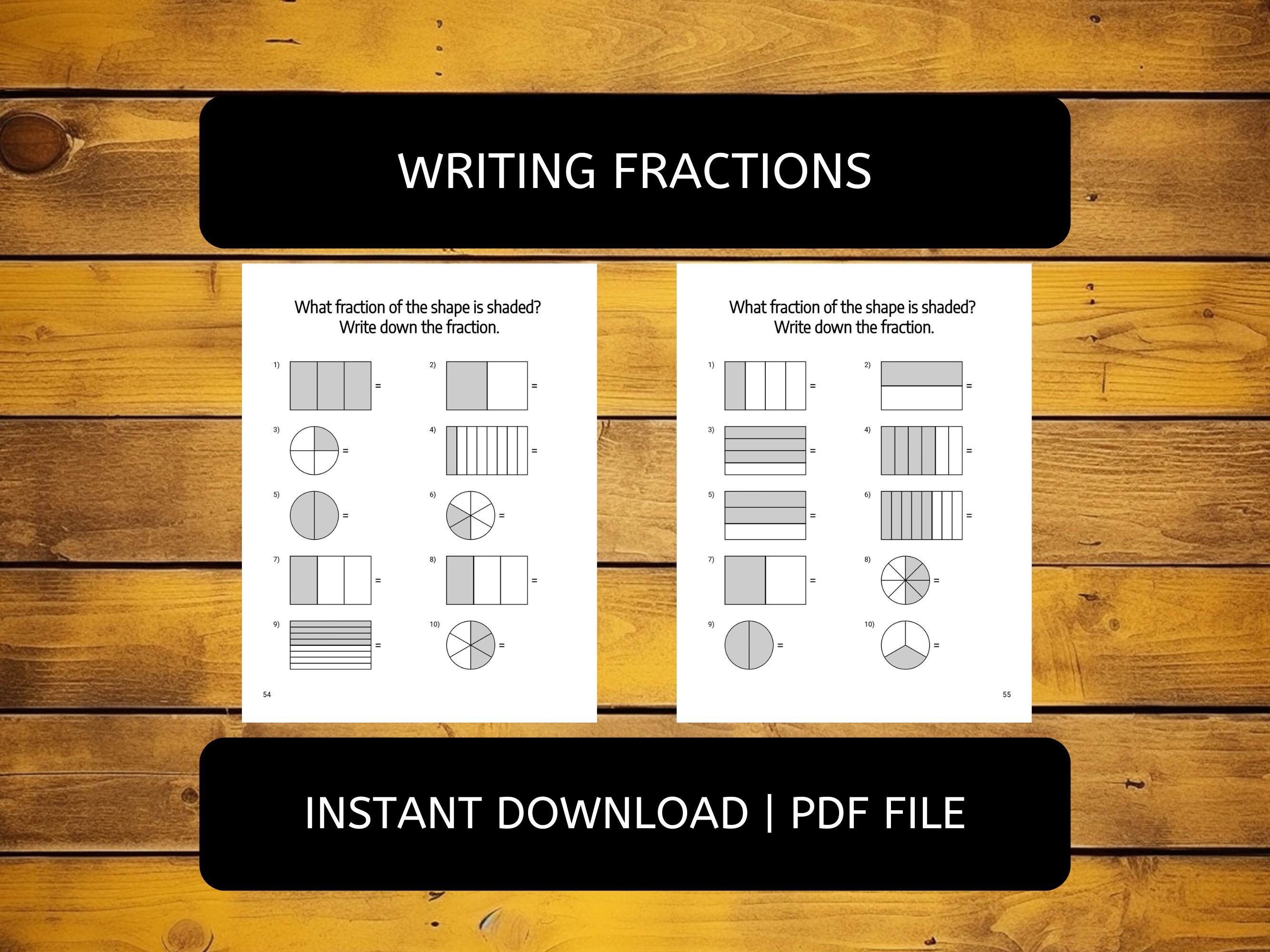 3rd Grade Fractions Worksheets | Math Practice Printable - Etsy