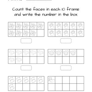 Counting Using Ten Frames for Preschool Numbers to 20 - Etsy