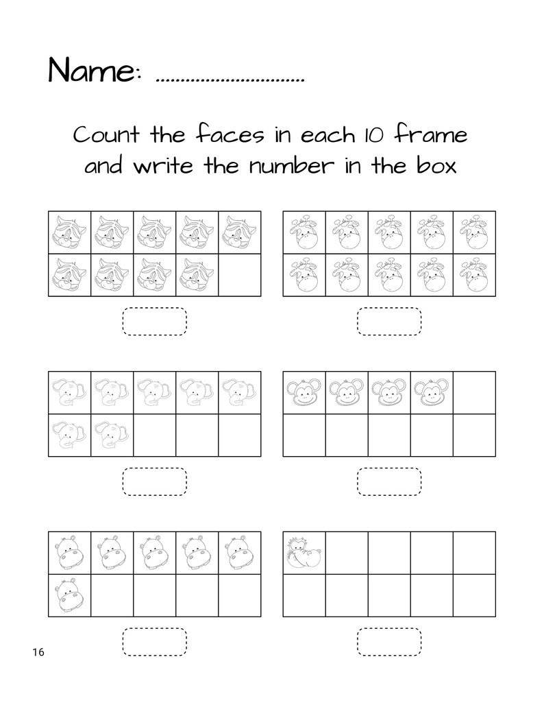 Counting Using Ten Frames for Preschool Numbers to 20 - Etsy