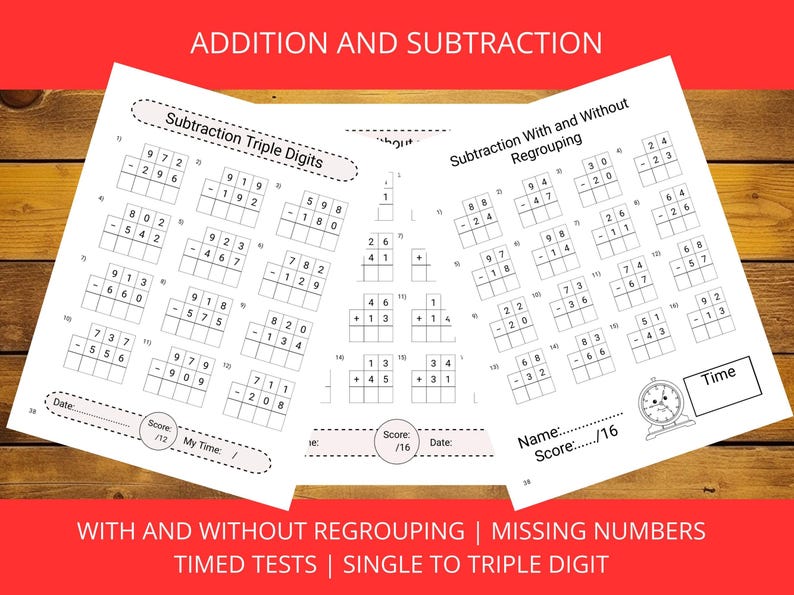 Math Grades 3-5 Mega Bundle | Printable Worksheets | Supplemental ...