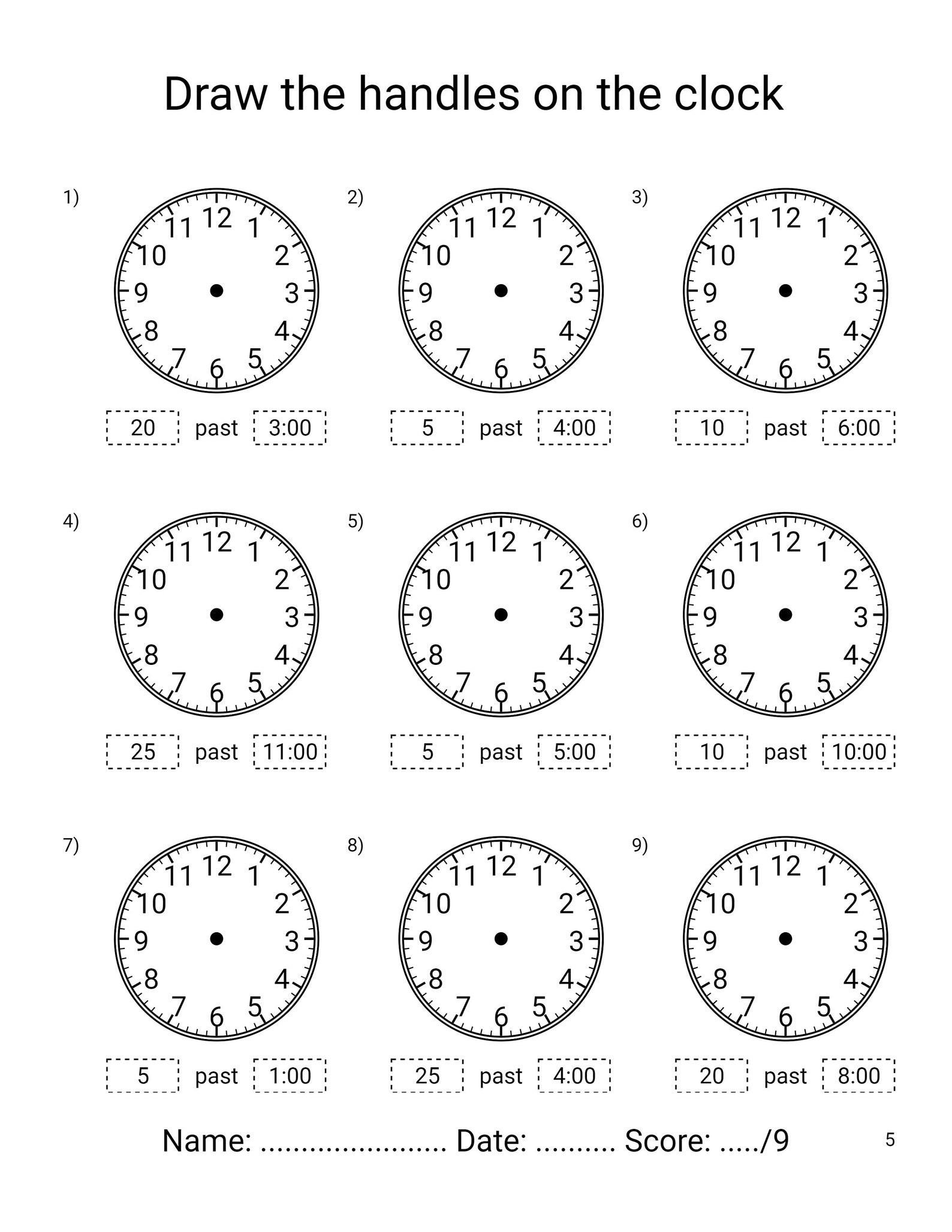 Telling Time Worksheets Grades 2-3 - Etsy