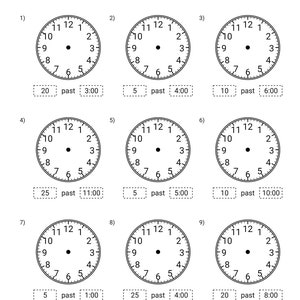 Telling Time Worksheets Grades 2-3 - Etsy