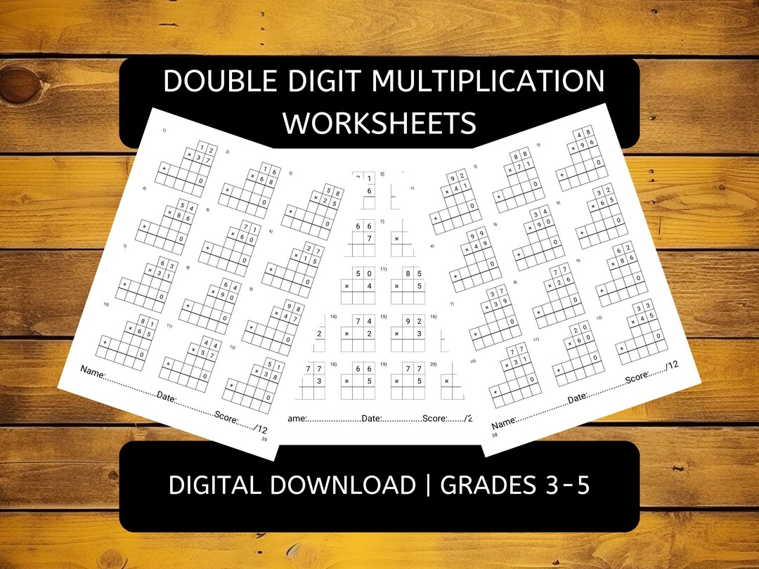 Printable Math Multiplying Practice Worksheets Grades 3-5 Multiply ...